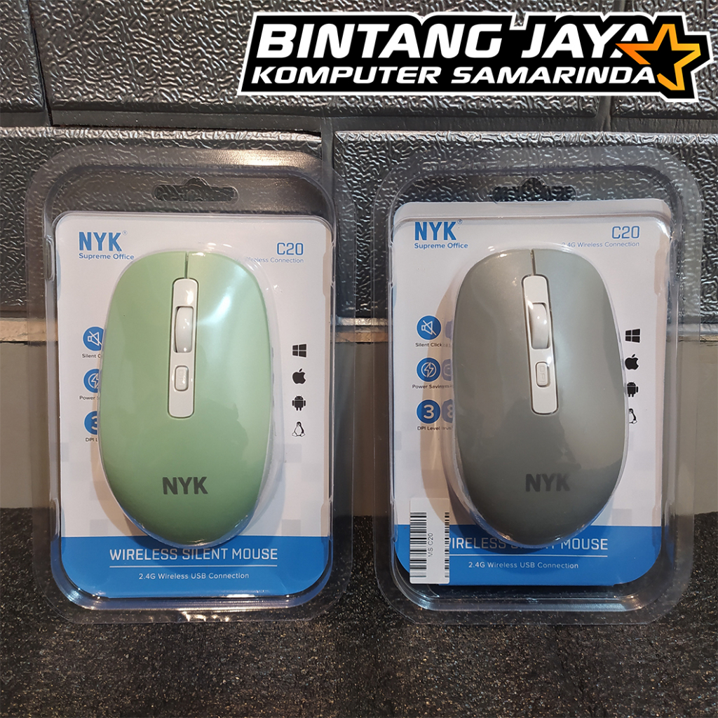 Jual Mouse Wireless Silent Click NYK Supreme Office C20 | Shopee Indonesia