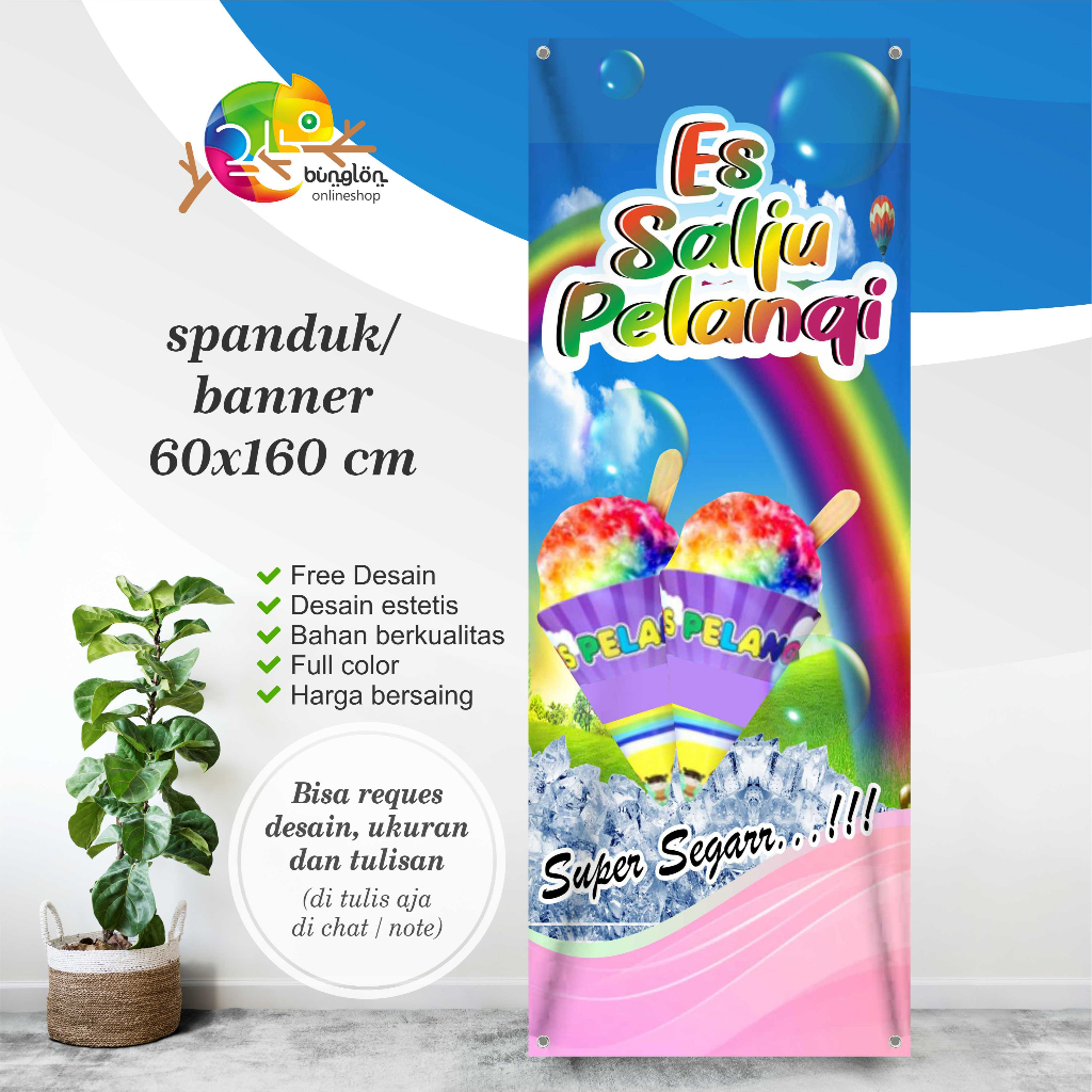Jual 60x160 Spanduk Banner Es Salju Pelangi | Shopee Indonesia
