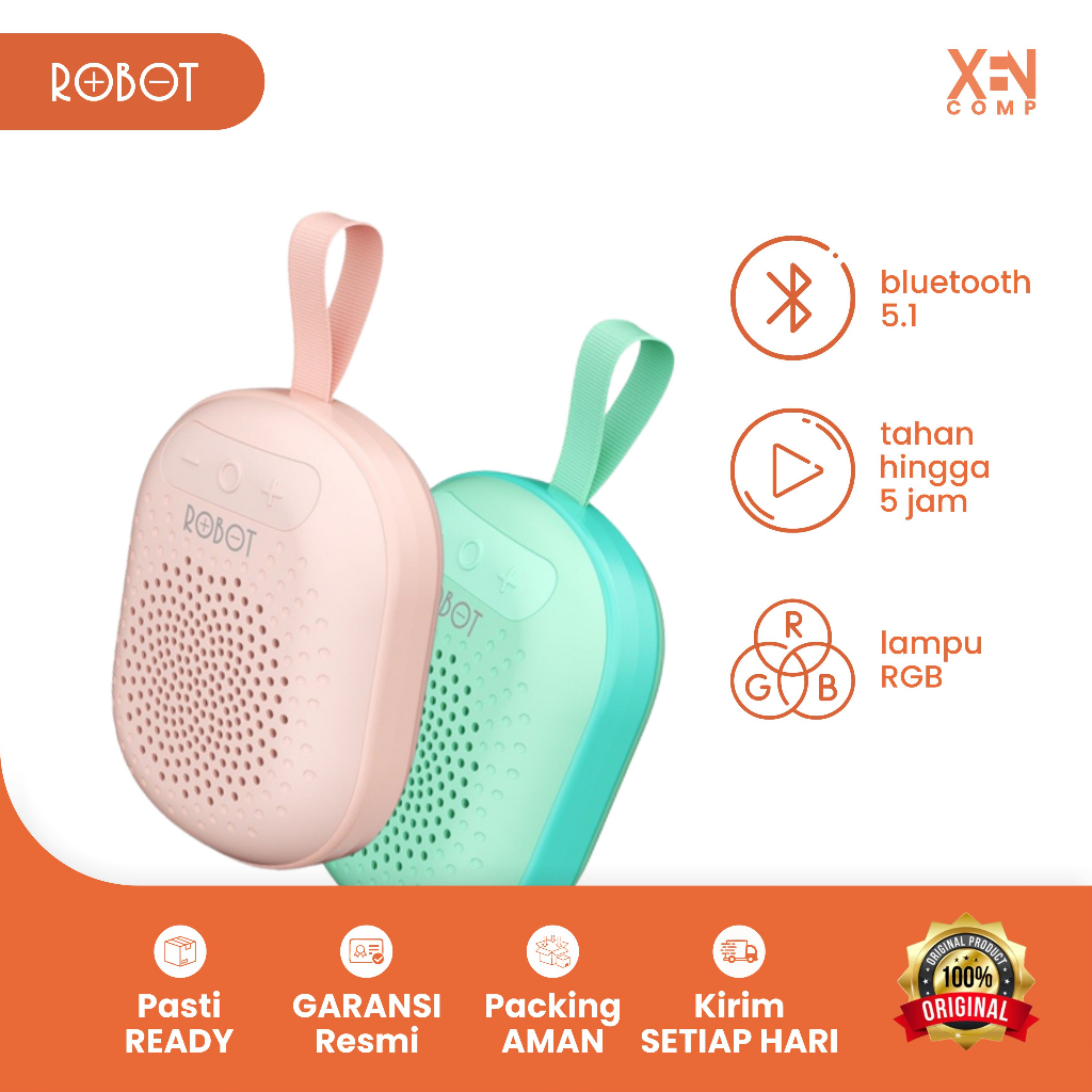 Jual Speaker Bluetooth ROBOT RB20 TWS 5.1 Mini Speaker Aktif Portable With RGB | Shopee Indonesia