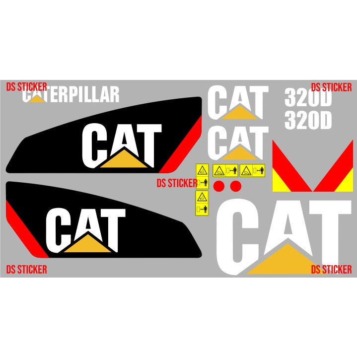 Jual Stiker Excavator Cat 320D - Sticker Alat Berat Caterpillar ...