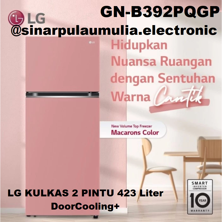 Jual LG Kulkas 2 Pintu 423 Liter Inverter - GN B 392 PQGP / GNB 392PQGP / GN B 392 PQ GP ...
