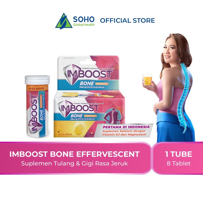 Jual Imboost Bone Effervescent Suplemen Tulang dan Gigi Rasa Jeruk @8 ...