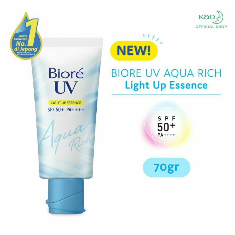 Jual Biore UV Aqua Rich Light Up Essence SPF 50+ PA++++ Sunscreen | Shopee Indonesia