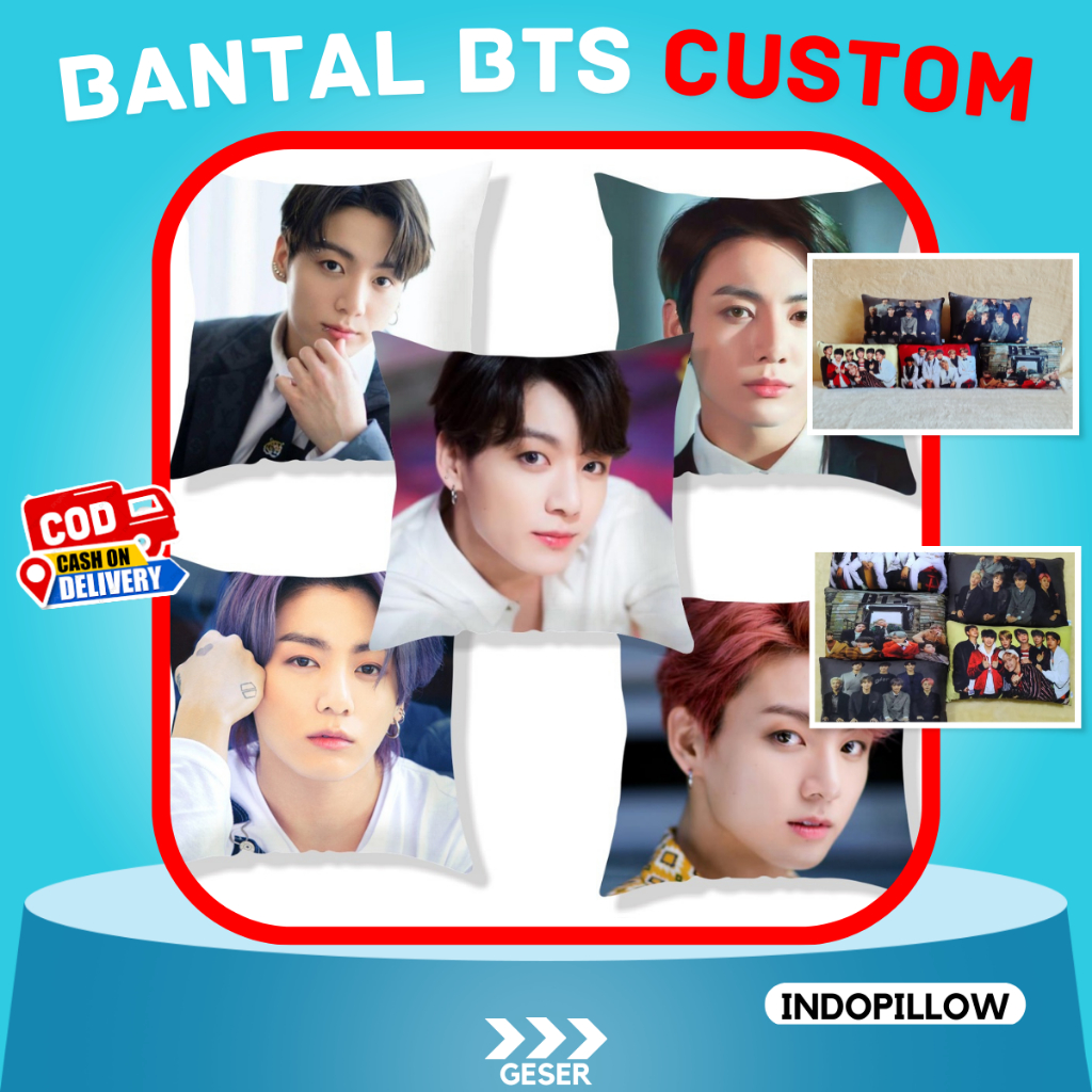 Jual Bantal Custom Printing Foto Tema BTS Gambar Taehyung Jungkook dll ...