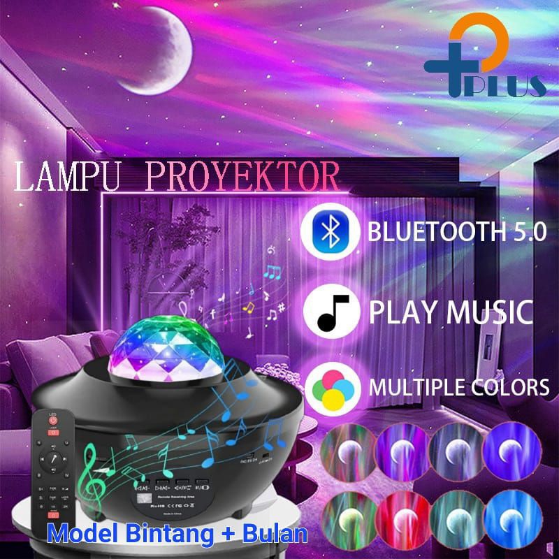 Jual [ Pplus ] Lampu Proyetor Aurora Dengan Speaker Langit Malam Bulan ...