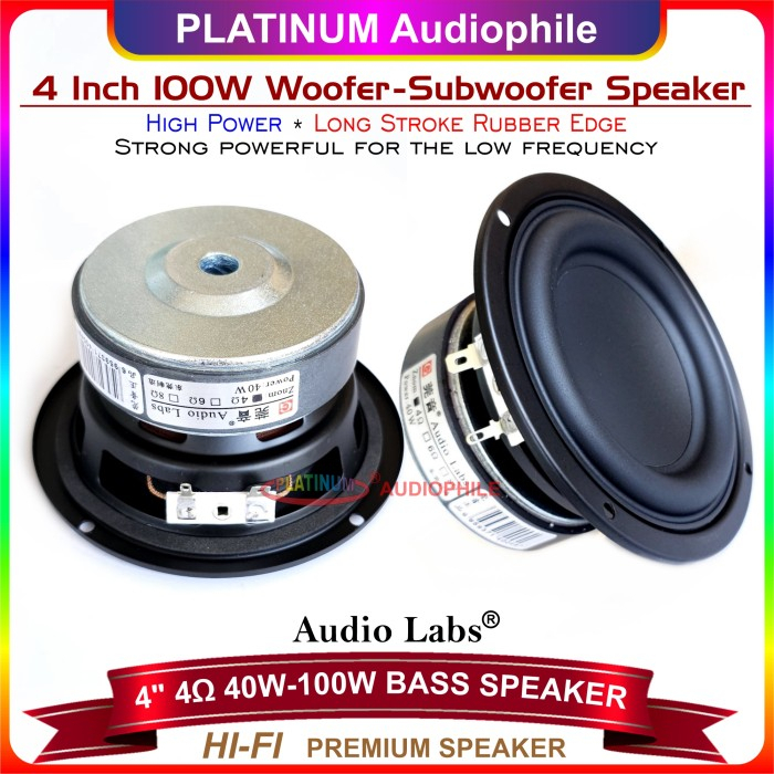 Jual Speaker 4 Inch Subwoofer Woofer Bass 4 ohm 4" 100W Hifi Speker ...