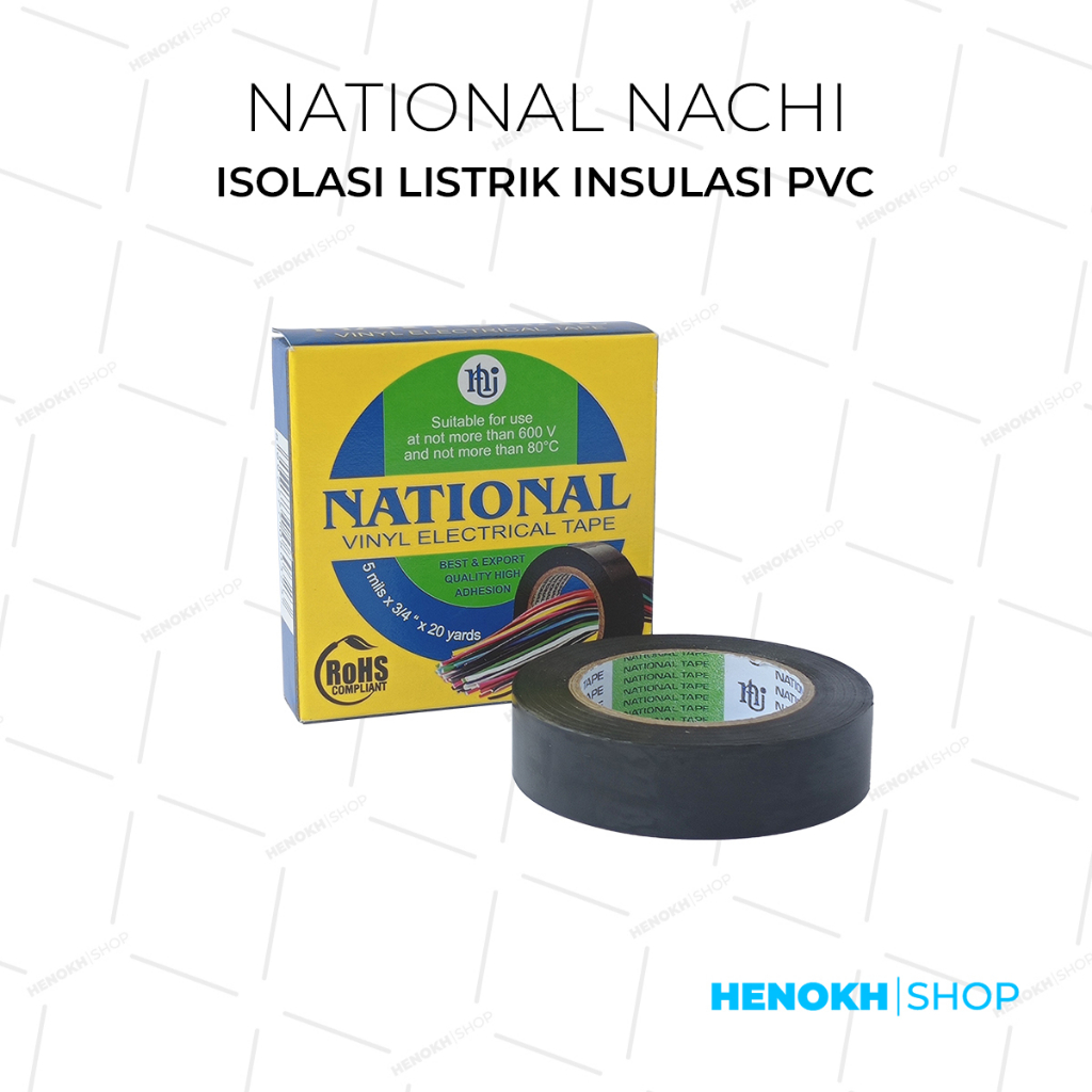 Jual Isolasi Listrik NATIONAL NACHI 3/4inch 20 Yard / Insulasi PVC ...
