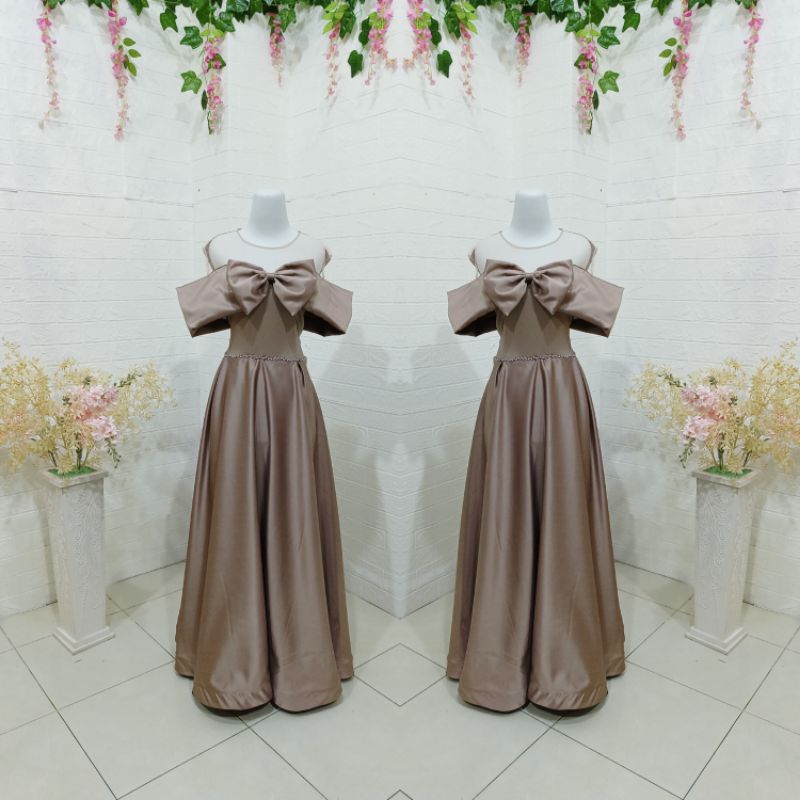 Jual Longdress Pesta Simple model Pita di dada Gaun pesta Gaun penyanyi ...