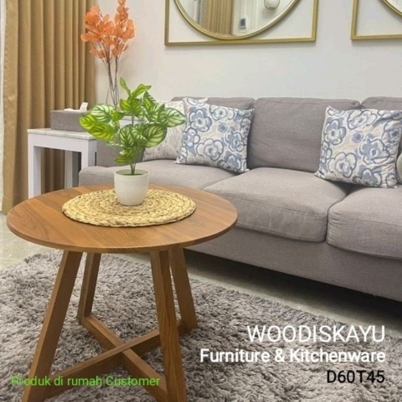 Jual Meja Tamu Minimalis Estetik bahan full Kayu Jati / Coffee table ...