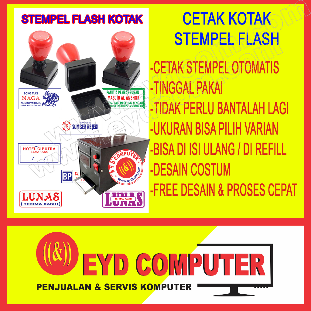 Jual CETAK STEMPEL FLASH KOTAK FREE DESAIN COSTUM | Shopee Indonesia