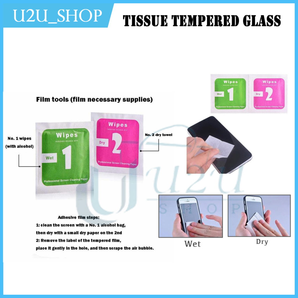 Jual 1Set Isi 10 Pcs Tisu Tempered Glass - Tisu Pembersih Layar HP All ...