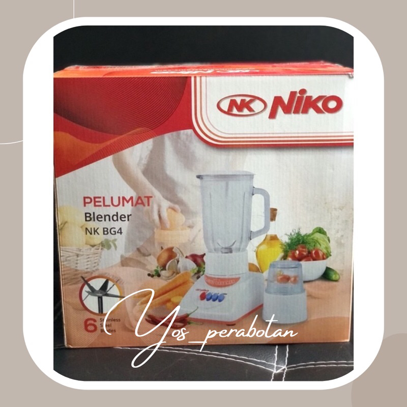 Jual Niko Blender Gelas Kaca NK-BG4 Kapasitas 2 Liter Pelumat Niko ...
