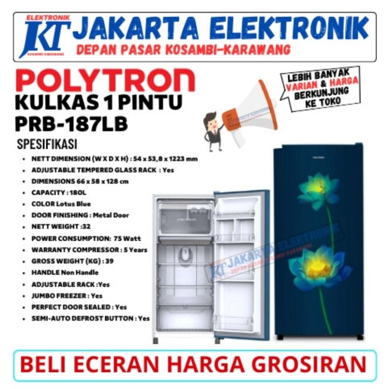 Jual kulkas polytron 1 pintu prb-187lb | Shopee Indonesia