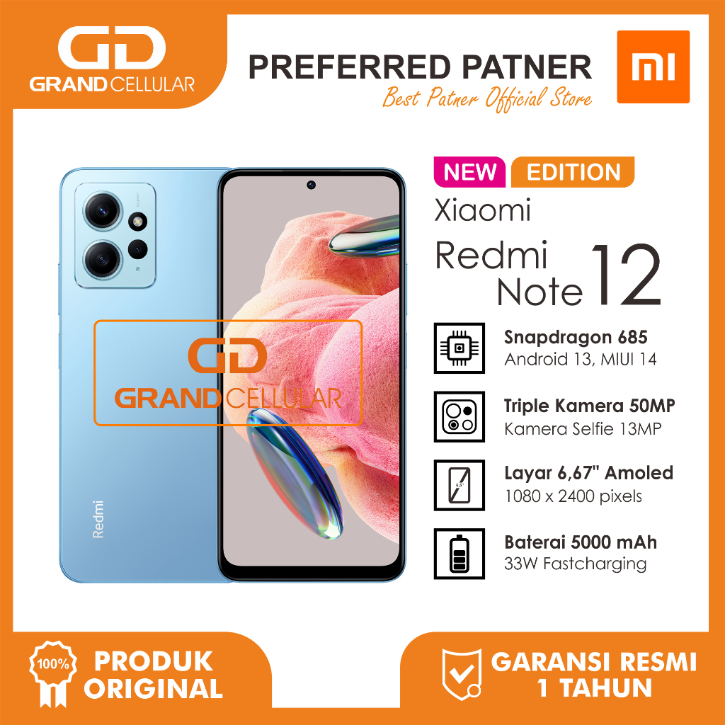Jual REDMI NOTE 12 8GB RAM 128GB ROM - 6GB RAM 128GB ROM Garansi Resmi ...