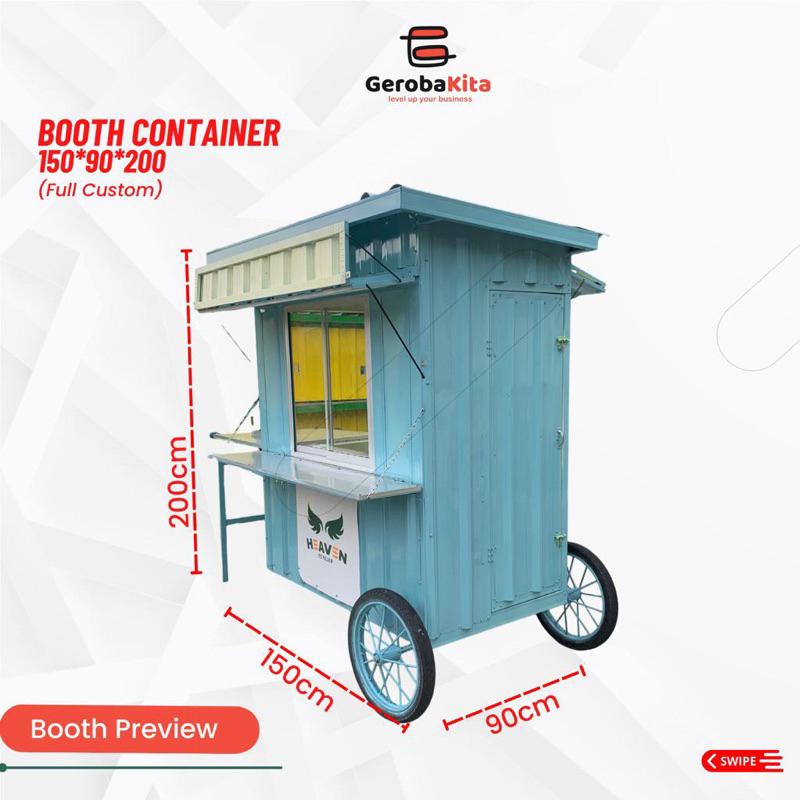 Jual Booth Container Custom Roda Multifungsi Minimalis | Shopee Indonesia