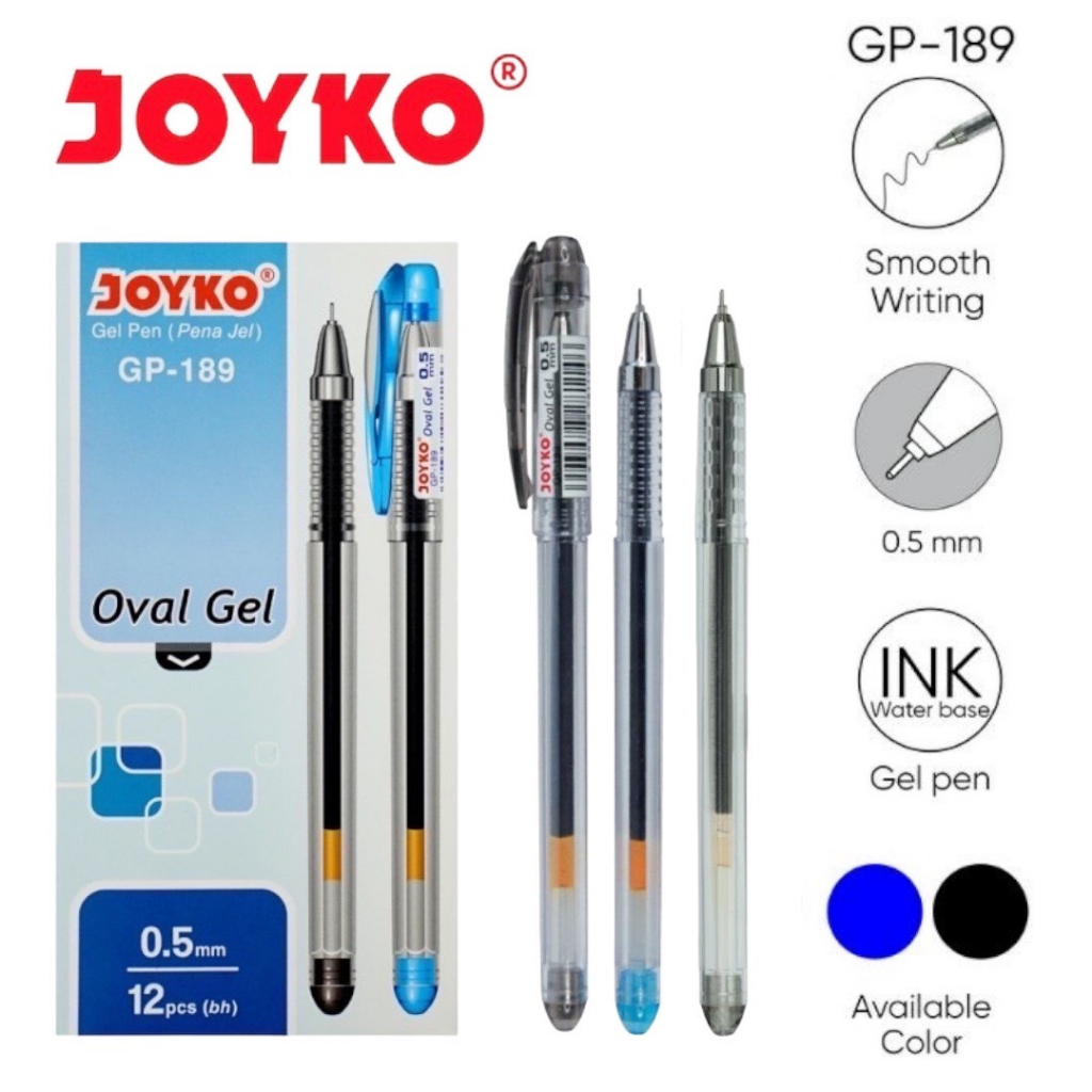 Jual Joyko Pulpen Oval GP 189 | Gel Pen 0.5 mm | Shopee Indonesia