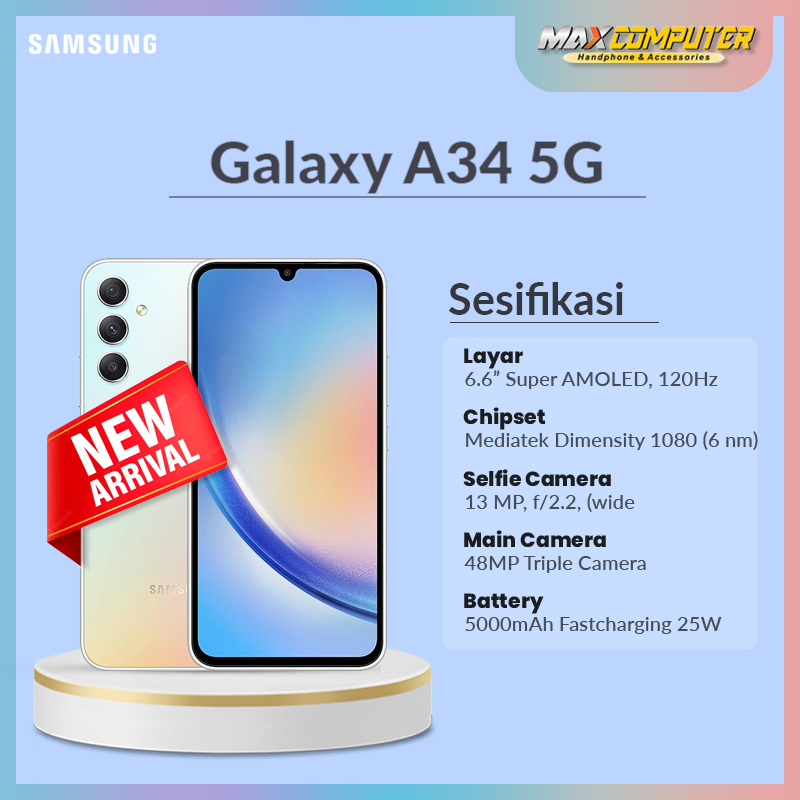 Jual Samsung Galaxy A34 5G | 6nm Superfast Gaming Prosessor | IP67 ...