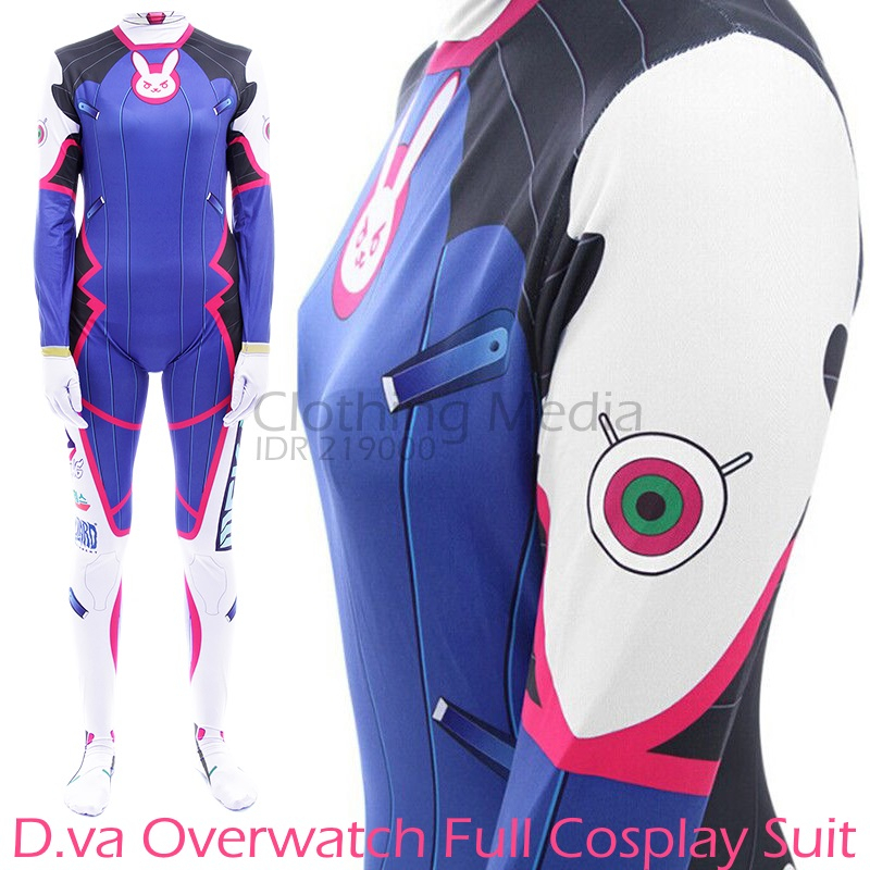 Jual Bodysuit Zentai D.va Overwatch Cosplay Full Dva Kostum Baju ...
