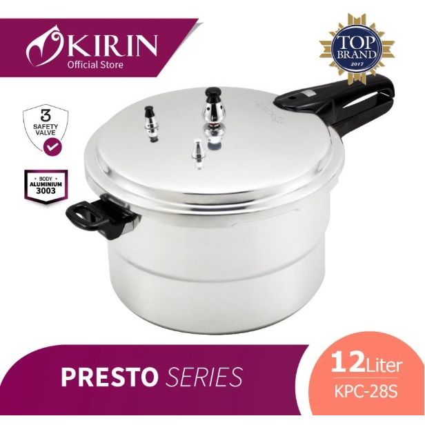 Jual KIRIN Panci Presto Pressure Cooker 12 Liter KPC 28S Gagang | Shopee Indonesia