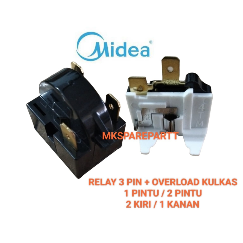 Jual Relay 3 Pin + Ptc Overload Kulkas MIDEA 1 pintu / 2 pintu | Shopee ...