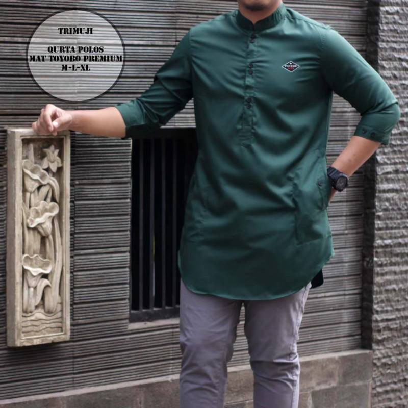 Jual Baju Koko Pria List Simple Baju Koko Model Kurta Lengan Raglan ...