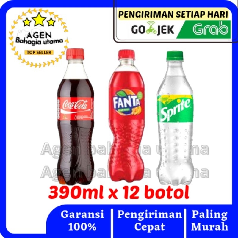Jual COCA COLA, FANTA, SPRITE SERU BOTOL 390 ML (1 dus x 12 botol) SHOPEE | Shopee Indonesia