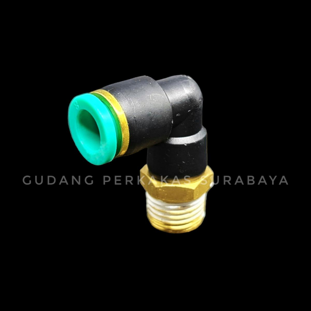 Jual MALE ELBOW 4 mm FITTING SELANG PU FITTING PU FITTING PNEUMATIC FITTING KOMPRESOR SAMBUNGAN ...