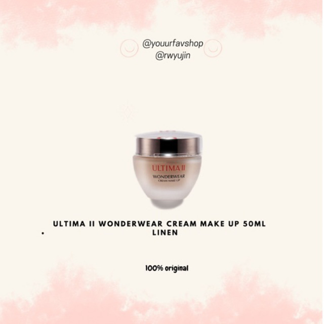 Jual Ultima II Wonderwear Cream Make Up 50ml - Linen | Shopee Indonesia