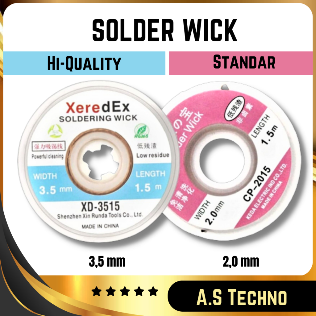 Jual SOLDER WICK Desoldering Braid Pita Soldering Pembersih Timah 2.0mm ...
