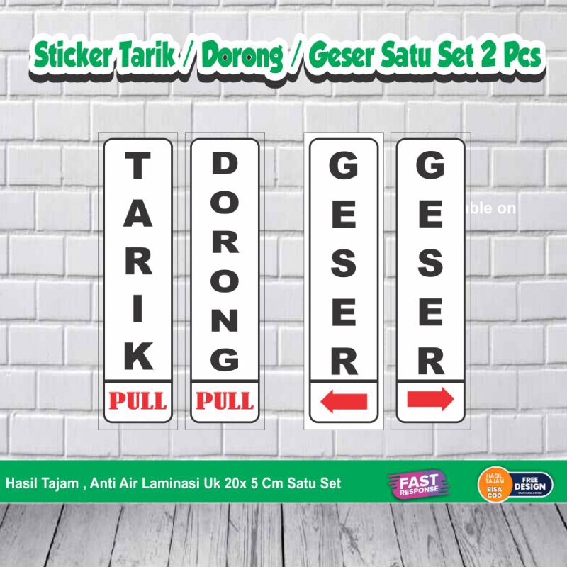 Jual Sticker Tarik Dorong Geser 2 pcsv ukuran 20x5 cm | Shopee Indonesia