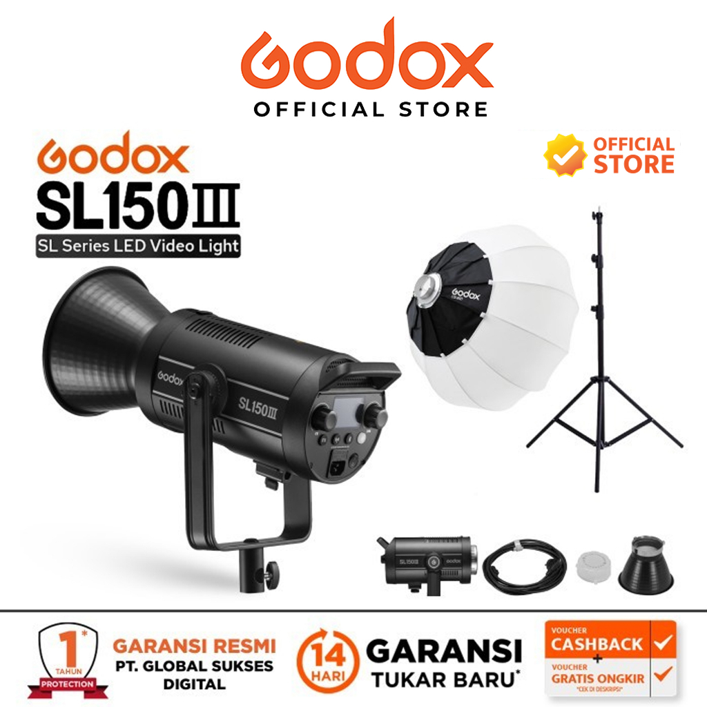 Jual Paket Godox SL150 III LED VIdeo Light + Godox CS-85D + Lightstand ...
