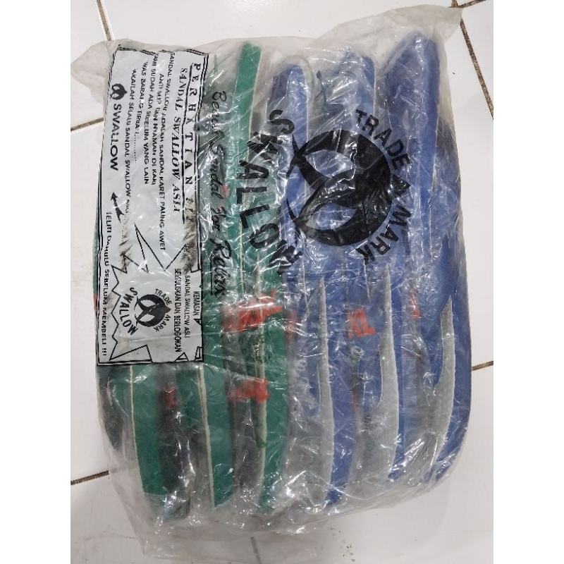 Jual sendal swallow 10-10.5 asli 1/2 lusin/sendal jepit swallow 10-10.5 ...