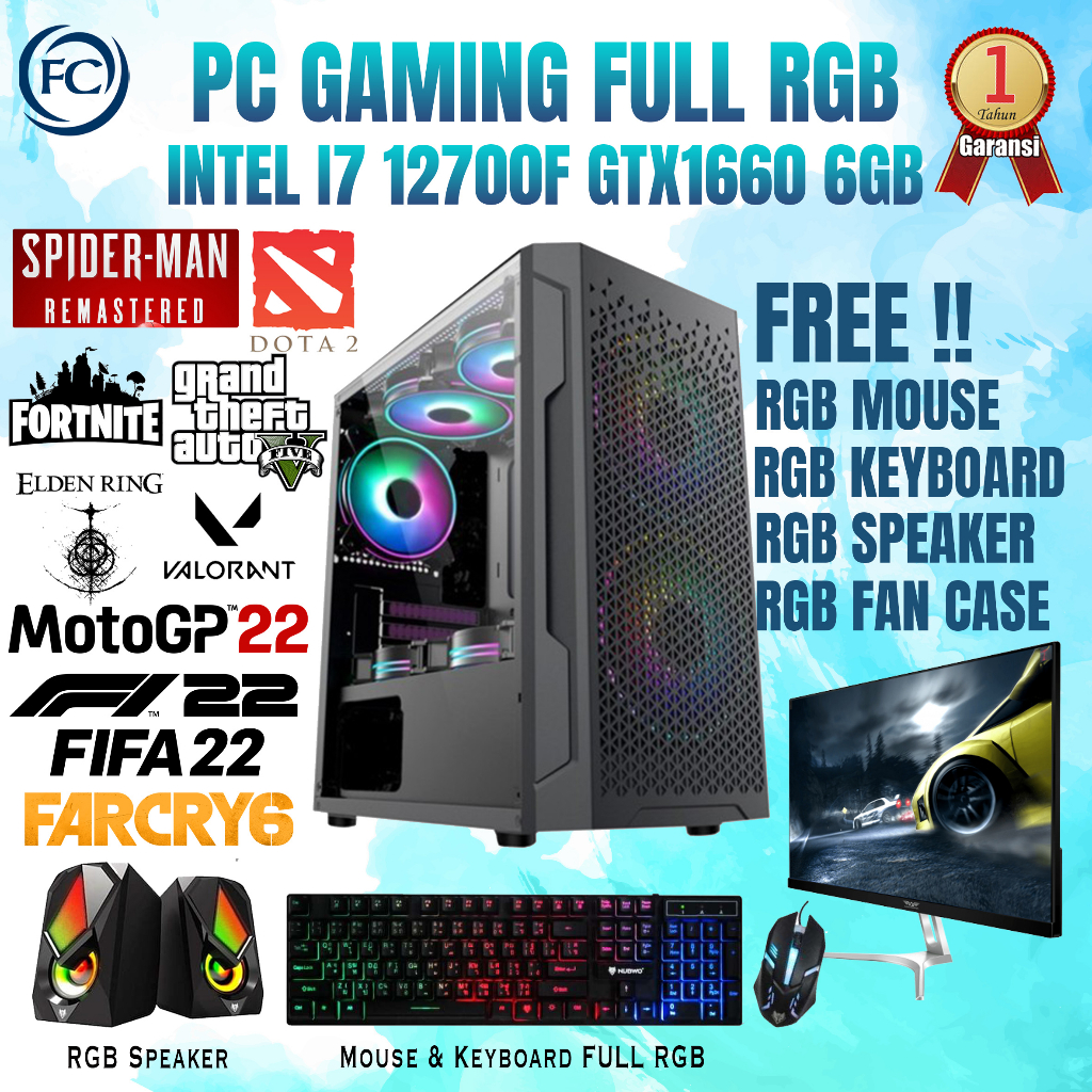 Jual PC GAMING / DESIGN / LIVESTREAMING DDR4 I7 12700F /16GB/ GTX 1660 SUPER 6Gb | Shopee Indonesia