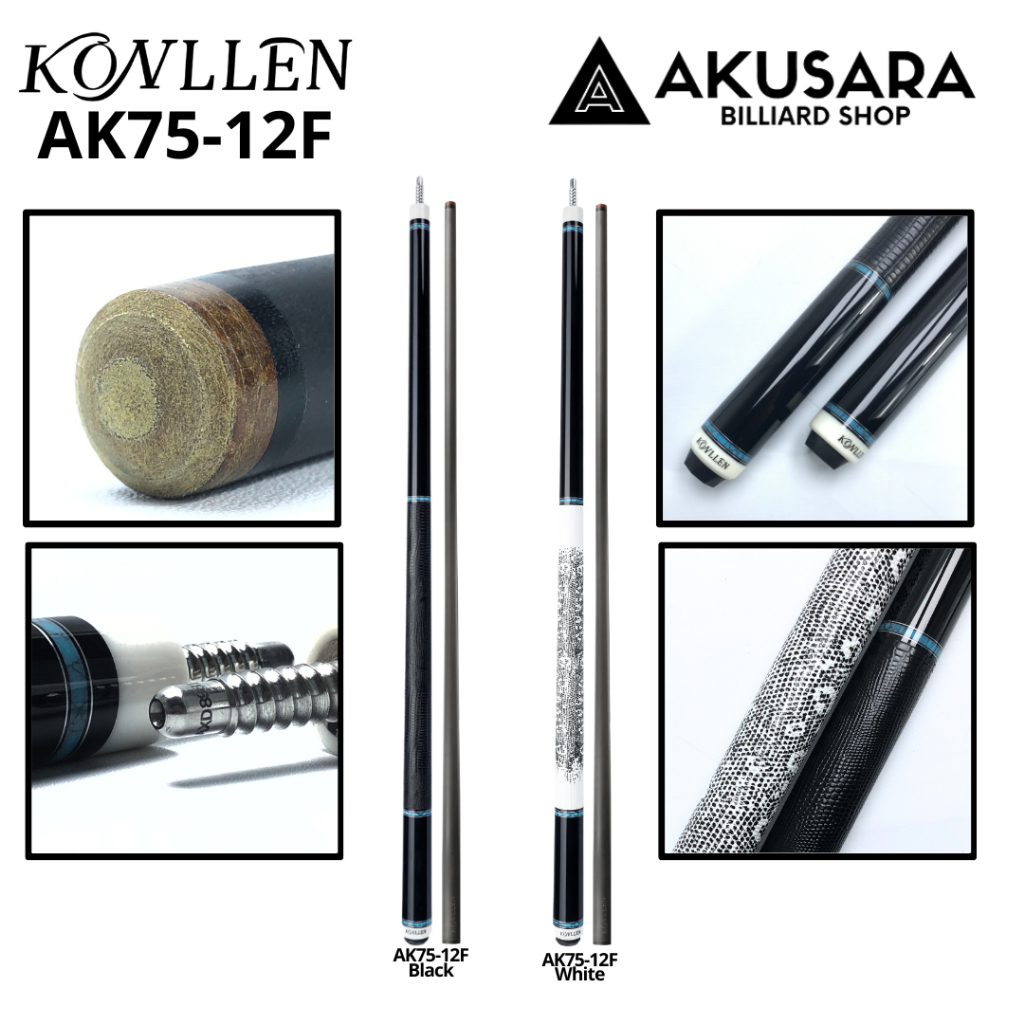Jual Konllen AK75-12F 12.5mm Carbon Fiber Shaft Cue Stick Billiard ...