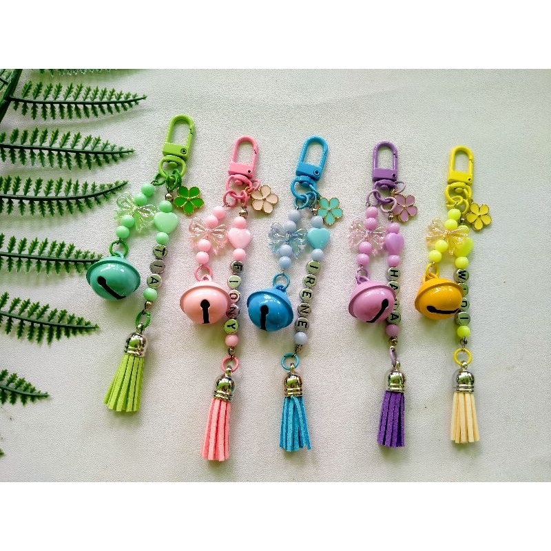 Jual Keychain Beads Gantungan Kunci Manik Pastel Request Custom Nama ...