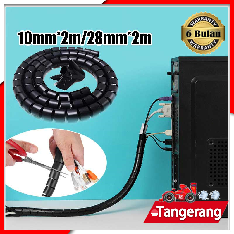 Jual Spiral Pembungkus Kabel Listrik / Wire Wrap Tube Organizer 10mm ...
