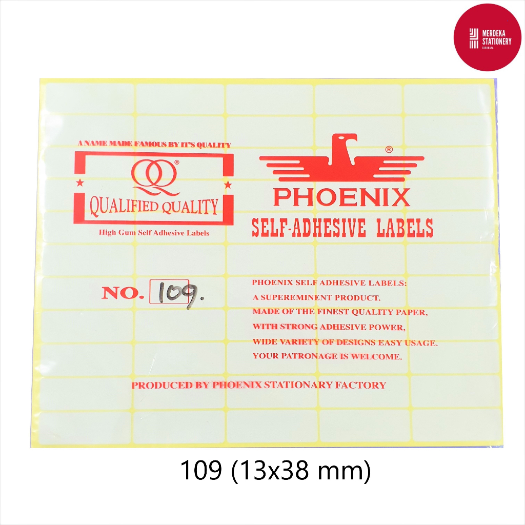 Jual Stiker/Sticker/Label Harga Nama Undangan Tempel Phoenix No. 103 ...