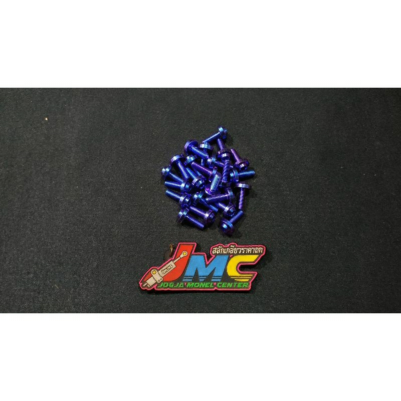 Jual Baut Titanium GR5 Blue Purple M5x15 Payung (Drat 8 panjang 1,5cm ...