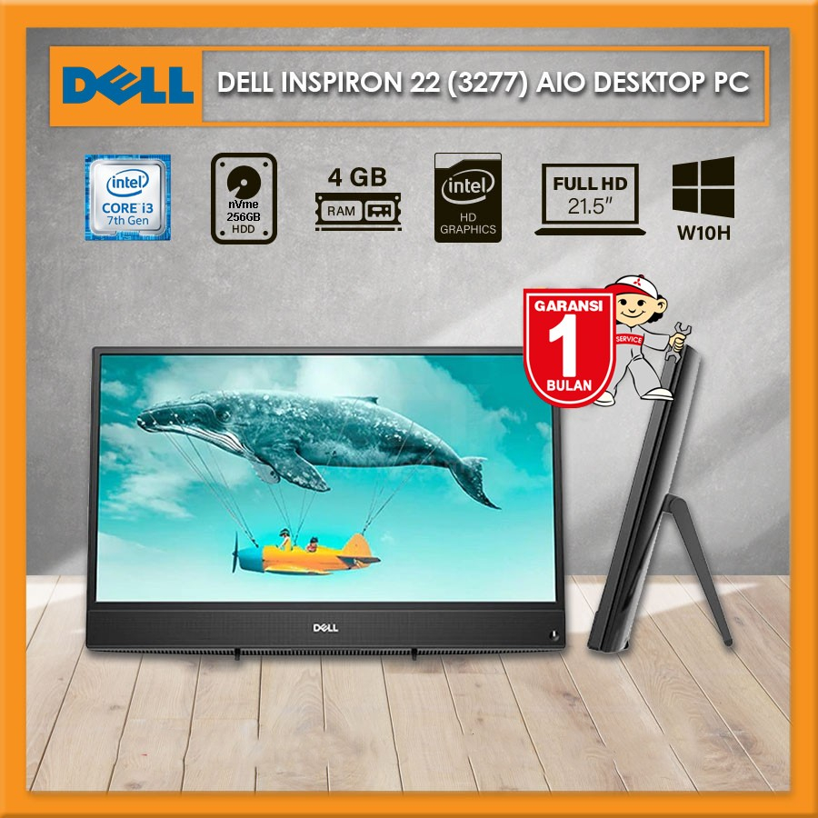Jual PC All In One DELL Inspiron 22 Core i3-7130 | DDR4 4GB/500GB | 22 ...