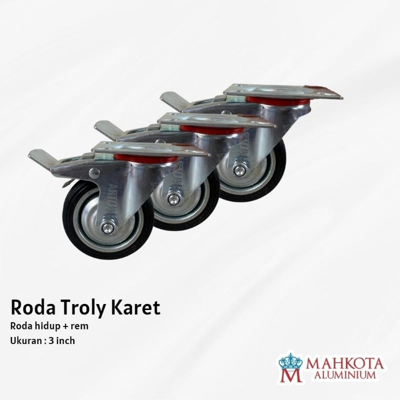 Jual RODA TROLI KARET (3 INCH) | Shopee Indonesia
