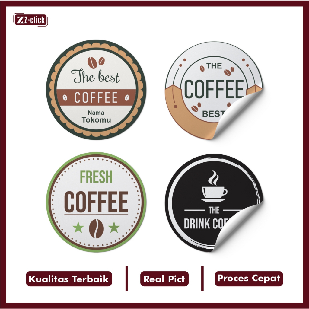 Jual STIKER LABEL BOTOL KOPI/STIKER MINUMAN/CUSTOM PRINT COFFEE ...