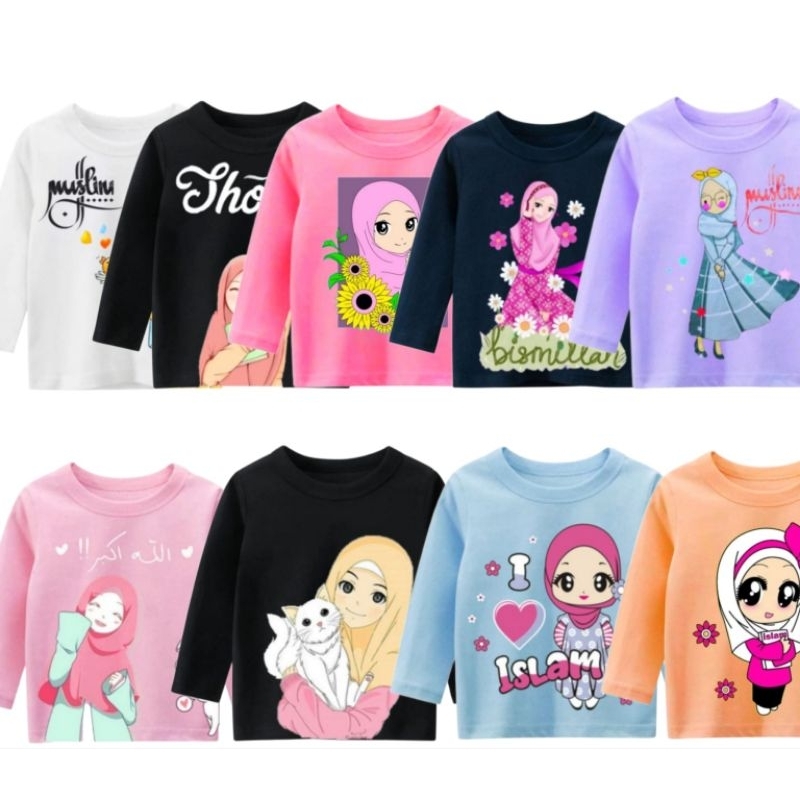 Jual Kaos Lengan Panjang Anak Perempuan / Kaos Muslim Anak Anak ... Jual Kaos Lengan Panjang Anak Perempuan / Kaos Muslim Anak Anak ...