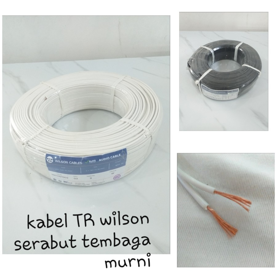 Jual Kabel Listrik TR WILSON 2x30 Kabel Audio Serabut 100m Hitam Putih ...