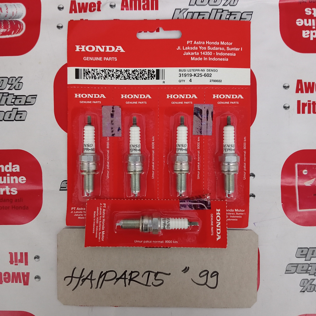 Jual Busi Spark plug DENSO U27EPR-N9 DI JUAL SATUAN Motor beat esp cbr ...