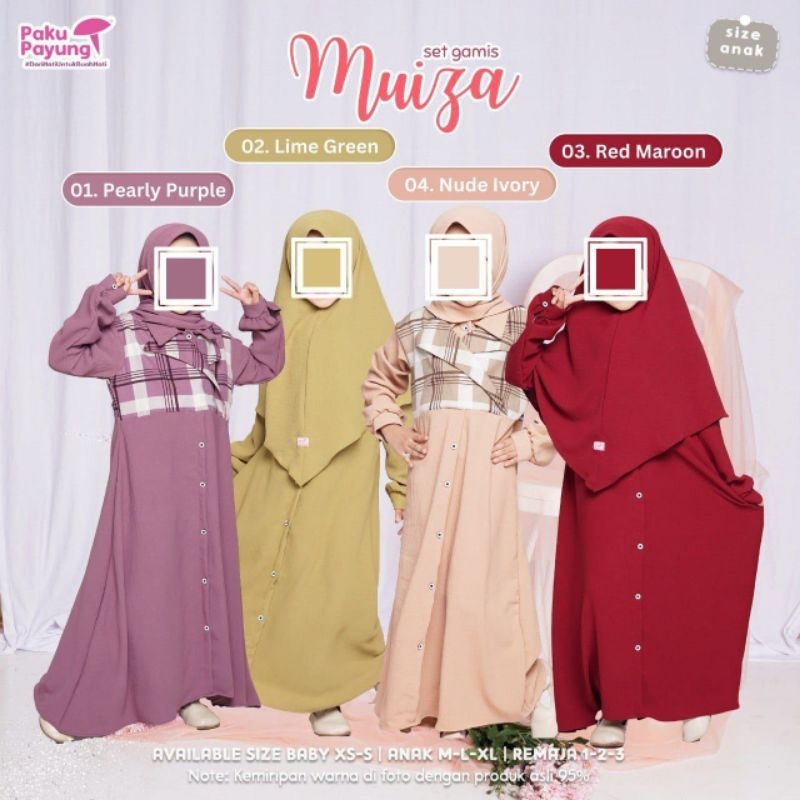 Jual Muizza Gamis Set Anak/ Muiza Setelan Muslim Kids by Paku Payung ...