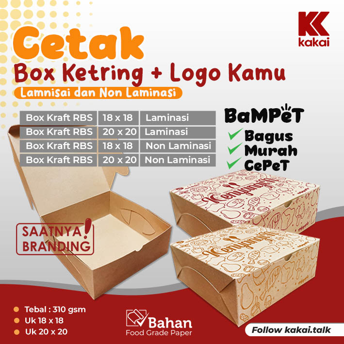Jual CUSTOM BOX CATERING / SABLON BOX NASI KOTAK - KRAFT RBS 18-20 @500 ...