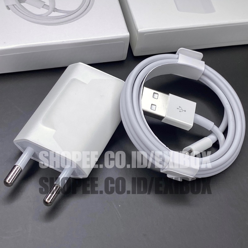 Jual Charger iP 5W USB Kaki 2/ Adaptor/ Kabel/ 1 Paket | Shopee Indonesia
