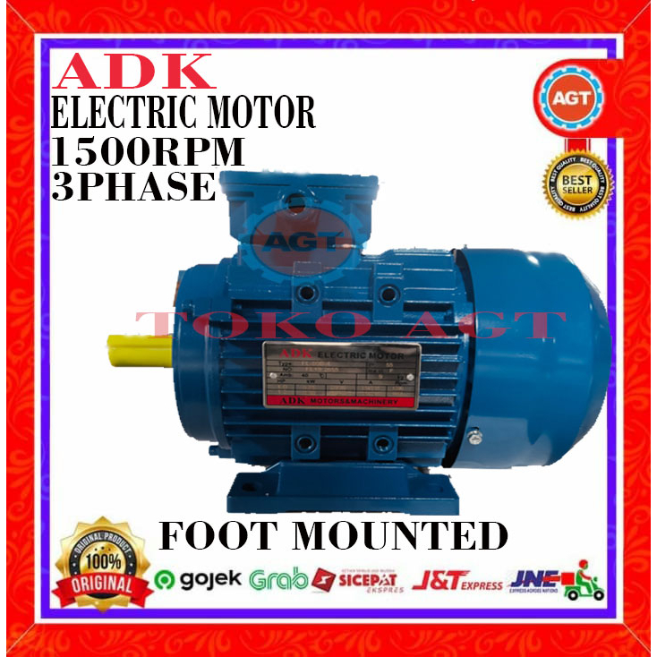 Jual ADK 180L-4 C/I 22KW 30HP 4P 1500RPM 3PH B3 ELECTRIC MOTOR | Shopee ...