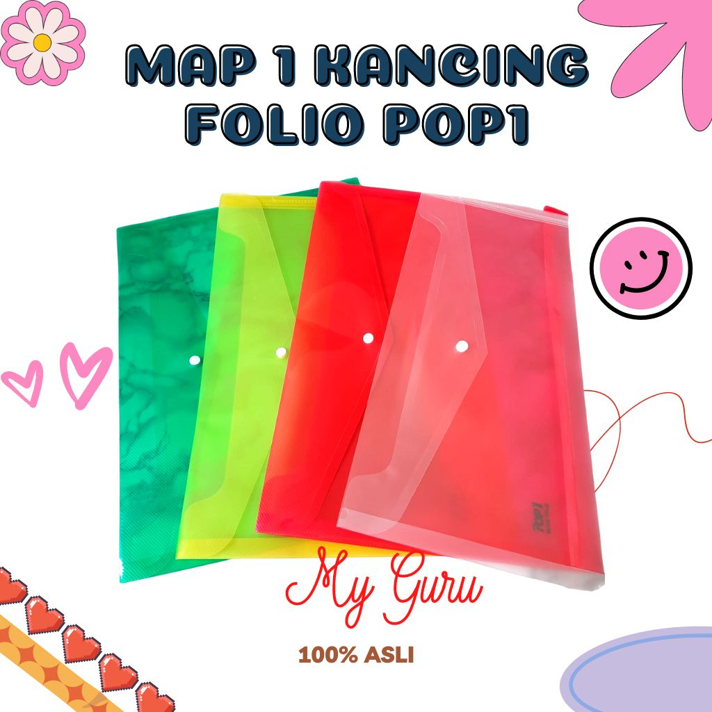Jual [PCS] MAP WARNA 1 KANCING FOLIO POP1/ D`PLAYERS / DOKUMEN FILE KANCING/ MAP KANCING/ MAP ...