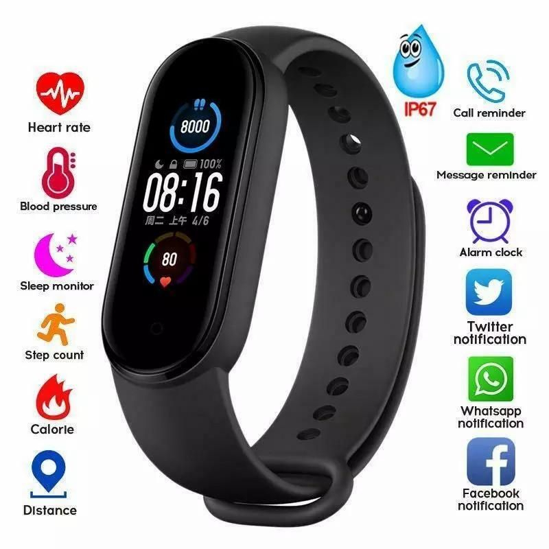 Jual Smartwatch M7 Bluetooth Smartband 0.96 inch Heart Rate Blood ...